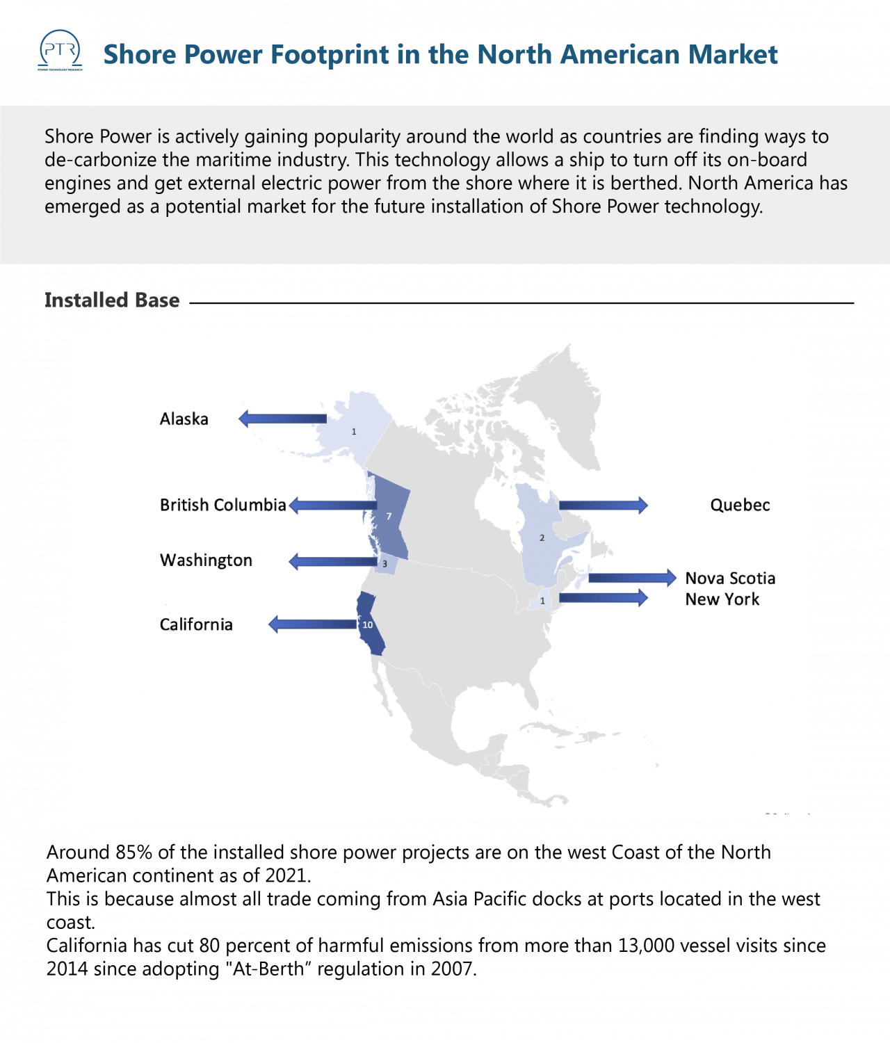 Shore Power Footprint in the North American Market - PTR Inc.